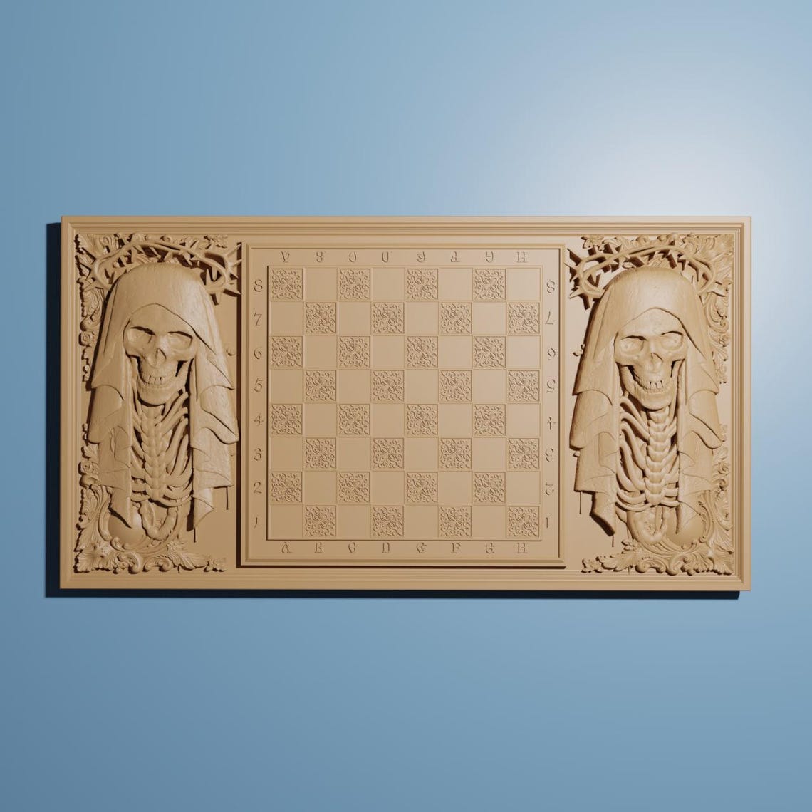 3D STL Chess Board Model: Skull Design for 3D Printing - Etsy