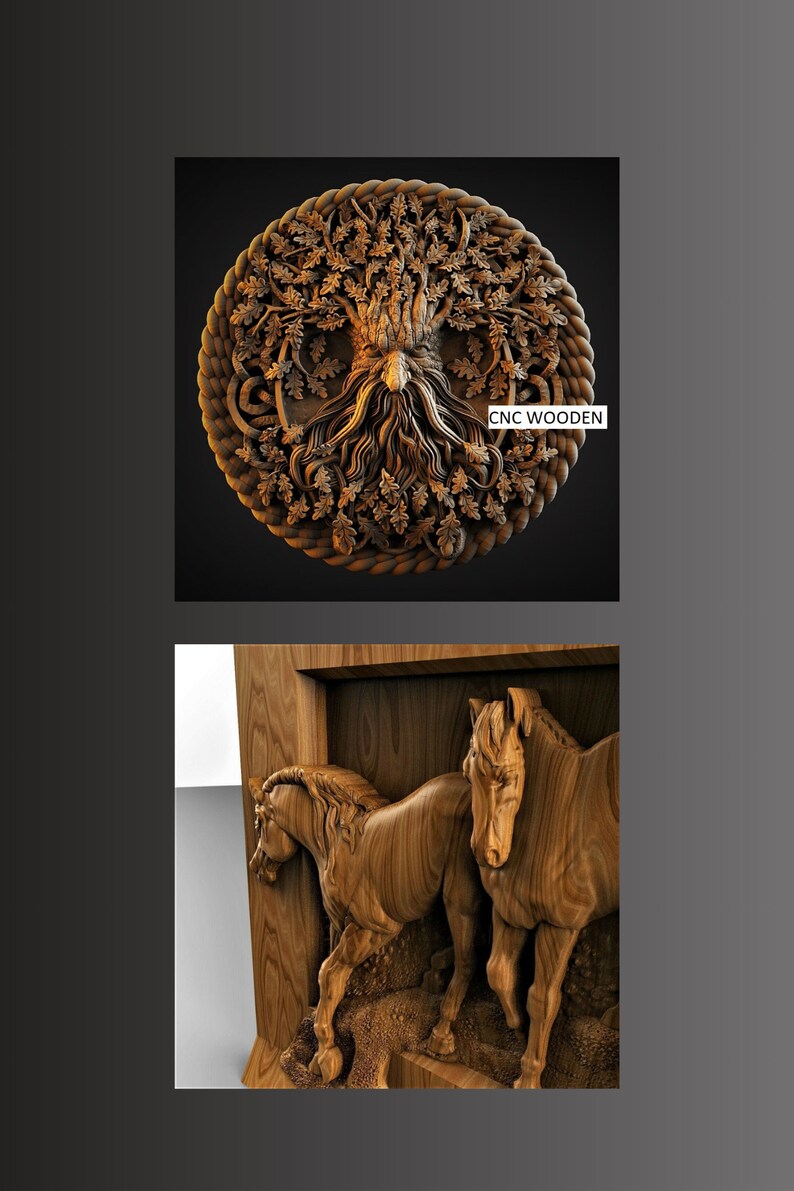 3D Horse and Tree of Life Relief,3d Stl Model,wood Working,cnc Machine ...