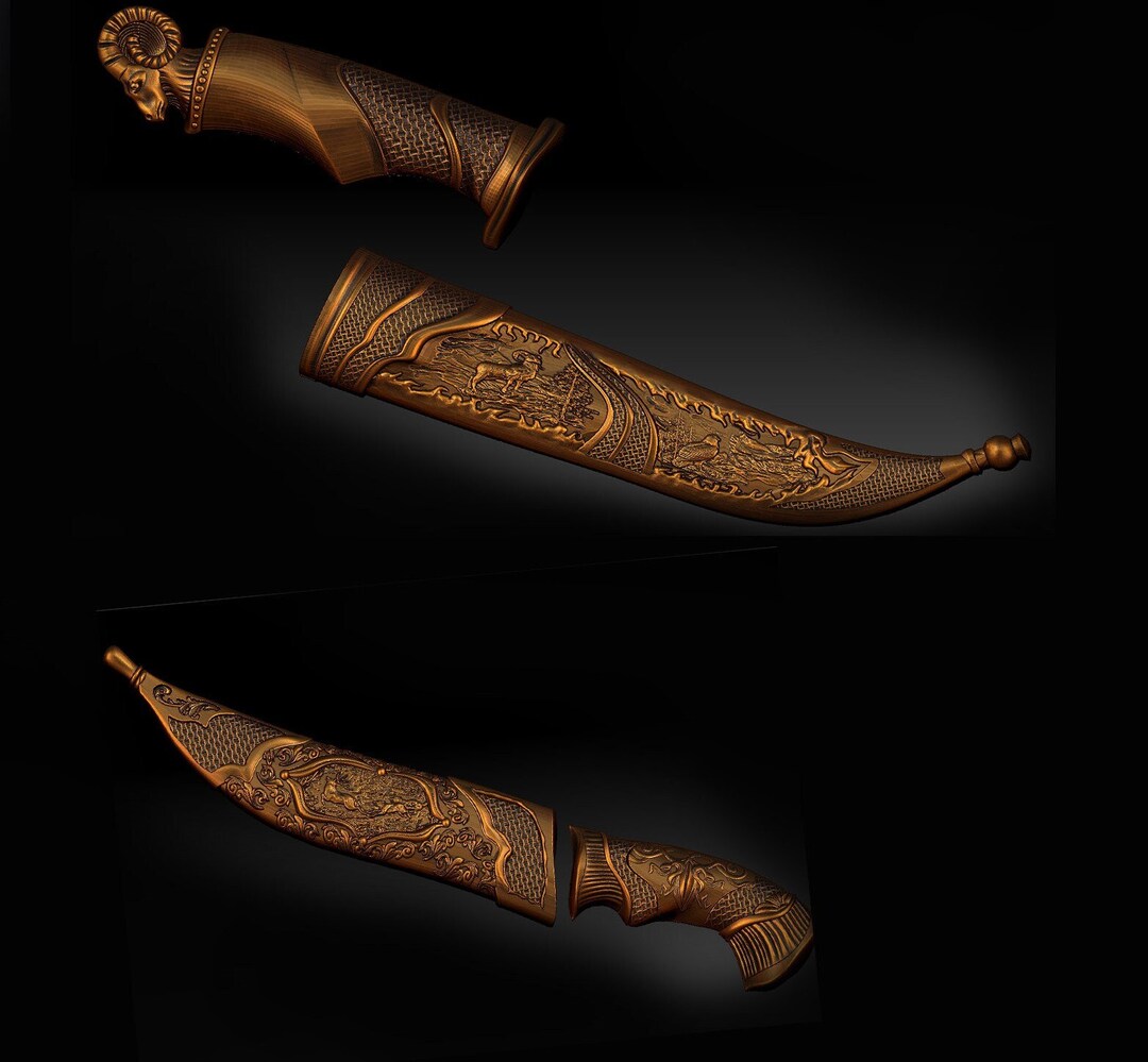 3D stl model,3D stl dagger handle drawing file,stl for priting,3D ...