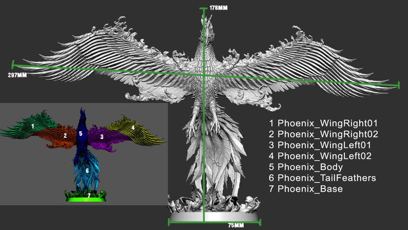 3D Phoenix ,3D Stl Phoenix Drawing File,3d Stl for Priting,3d Printer ...