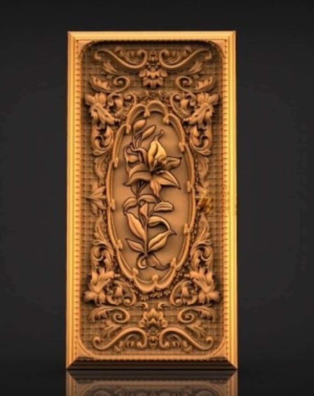 Relieve de flores en 3D, modelo stl 3D, trabajo en madera, máquina cnc ...