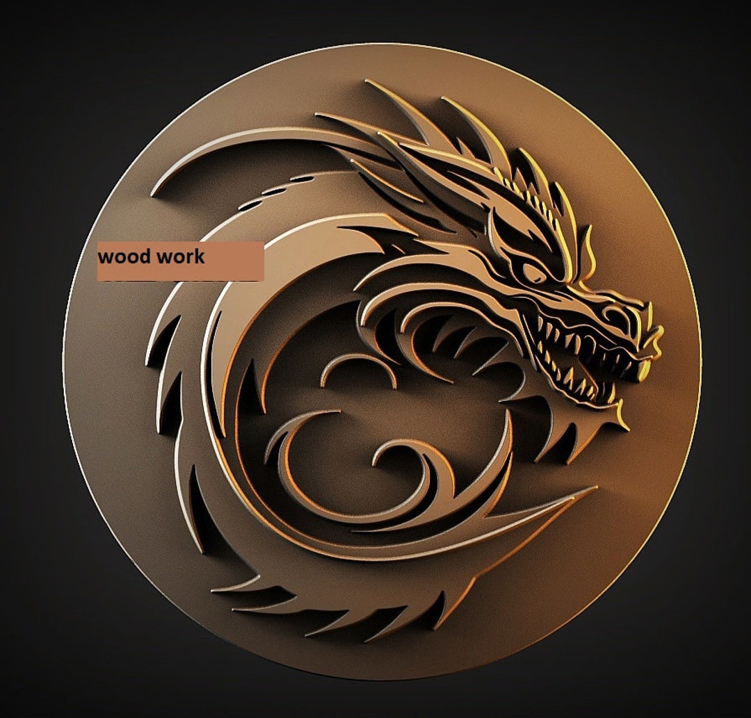 3D Dragon Relief STL Model: CNC Router File, Woodworking Artcam - Etsy