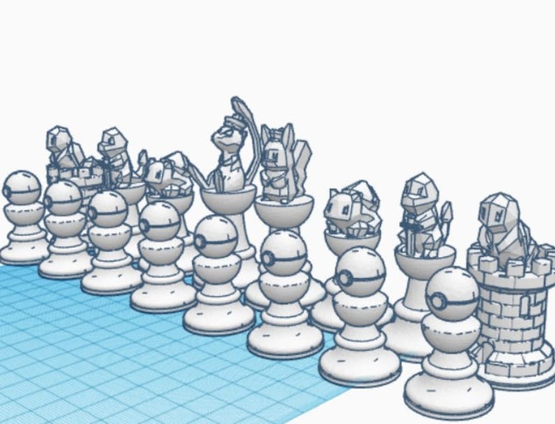 3D Stl Chess,3d Stl Pokemon Chess Drawing File,stl for Priting,3d ...