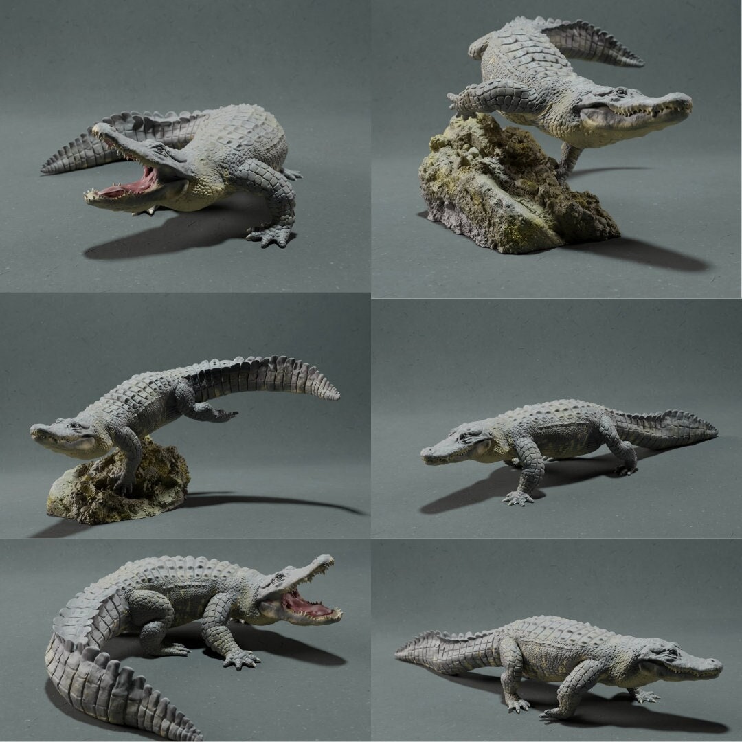 3D Stl Model,3d Stl Crocodile Set Drawing File,stl for Priting,3d ...