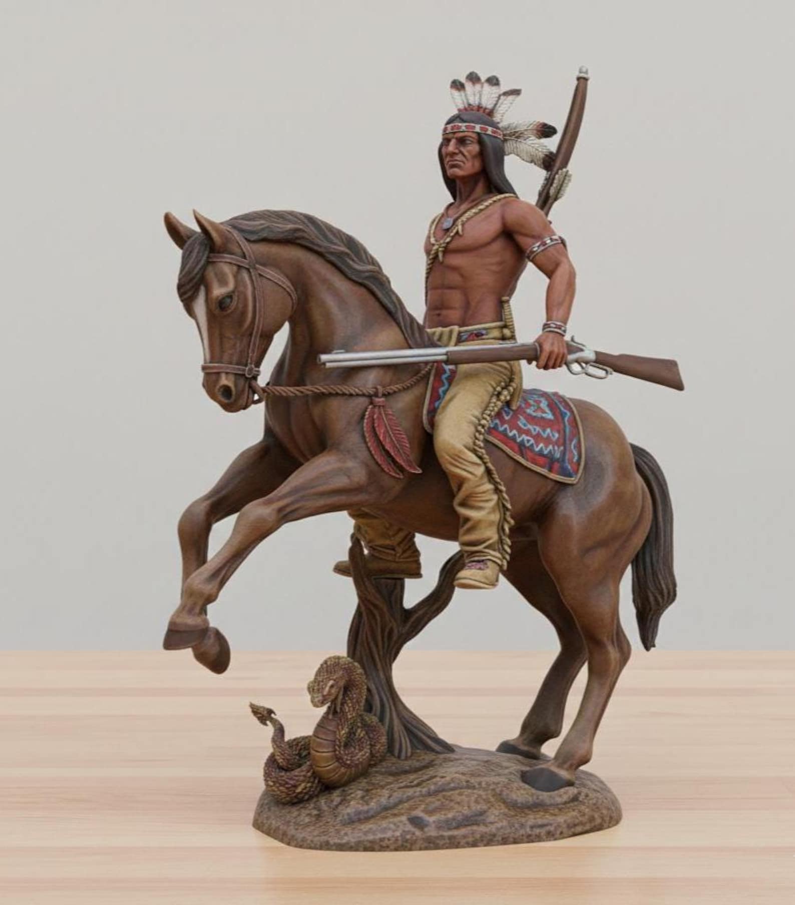 Native American Horse Soldier 3D STL Model for Printing - Etsy