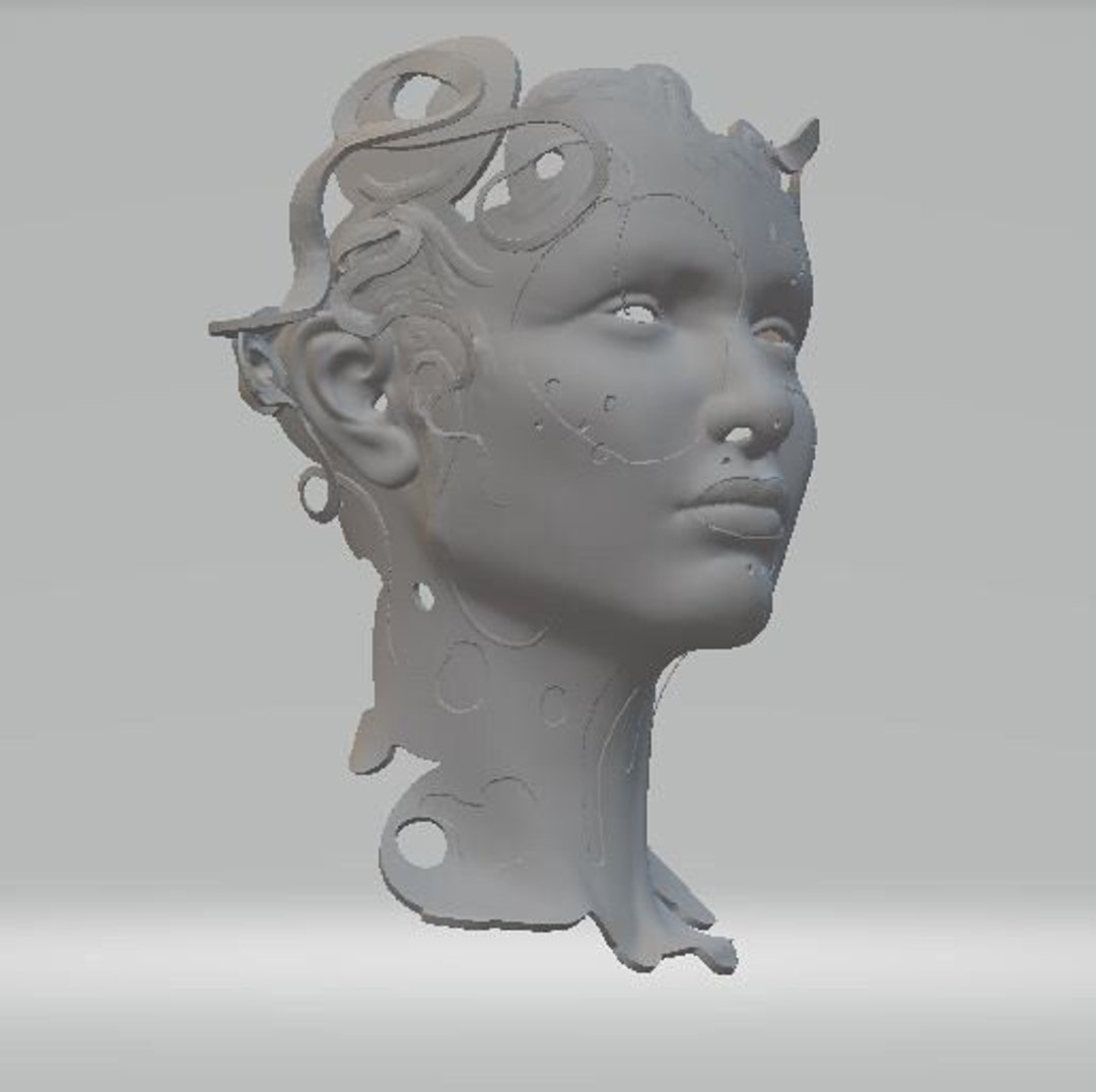 3D Stl Woman Mask ,3D Stl Woman Face Drawing File,face Stl for Priting,3d Printer ,printing ...