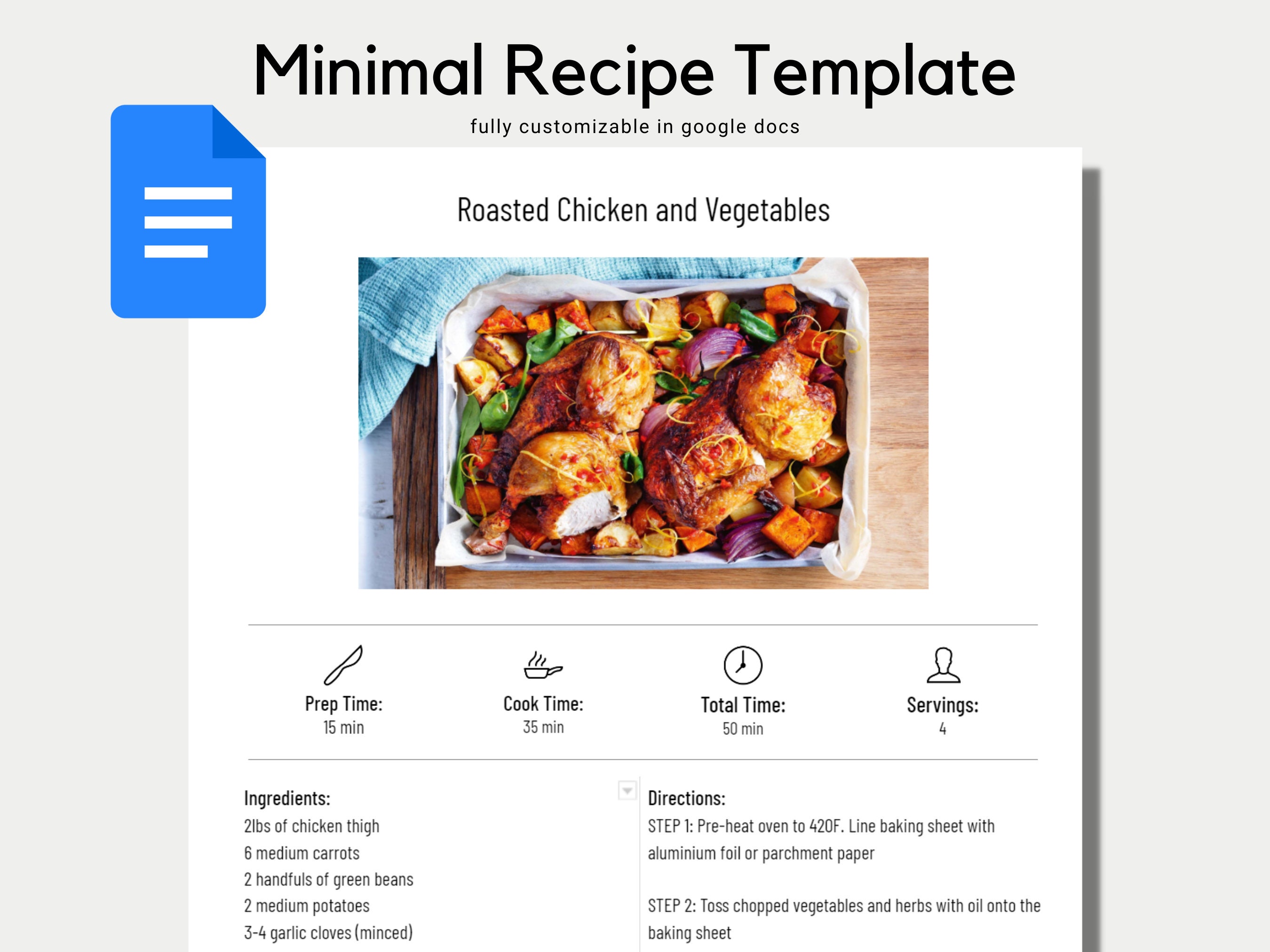 Recipe Template | Cookbook Template | Recipe Google Docs | Recipe Book ...