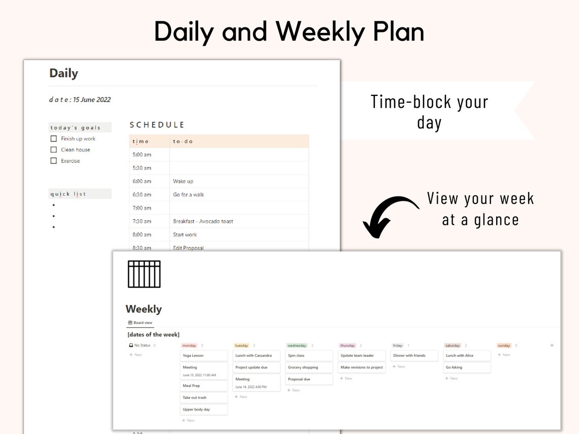 Notion Personal Planner Notion Template Notion Planner - Etsy UK