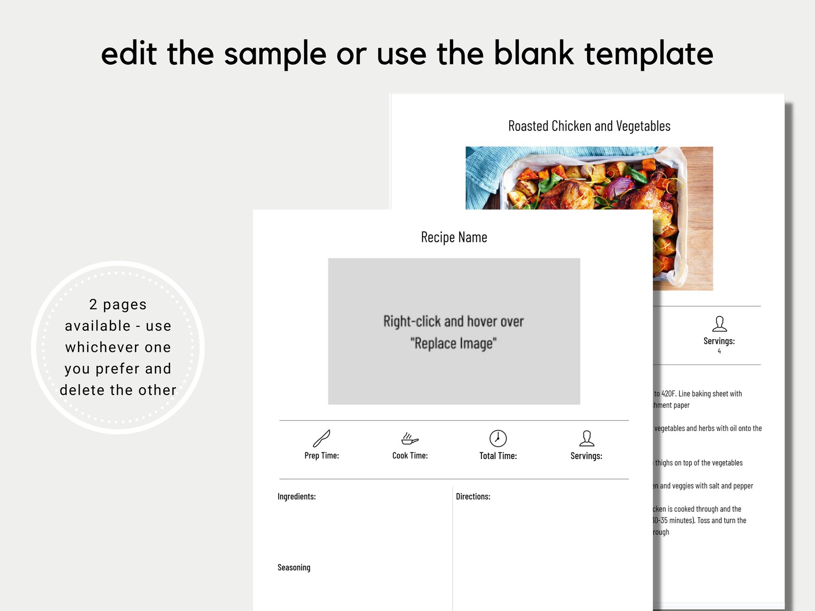 Recipe Template | Cookbook Template | Recipe Google Docs | Recipe Book ...