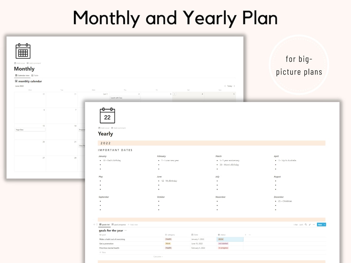 Notion Personal Planner Notion Template Notion Planner - Etsy UK