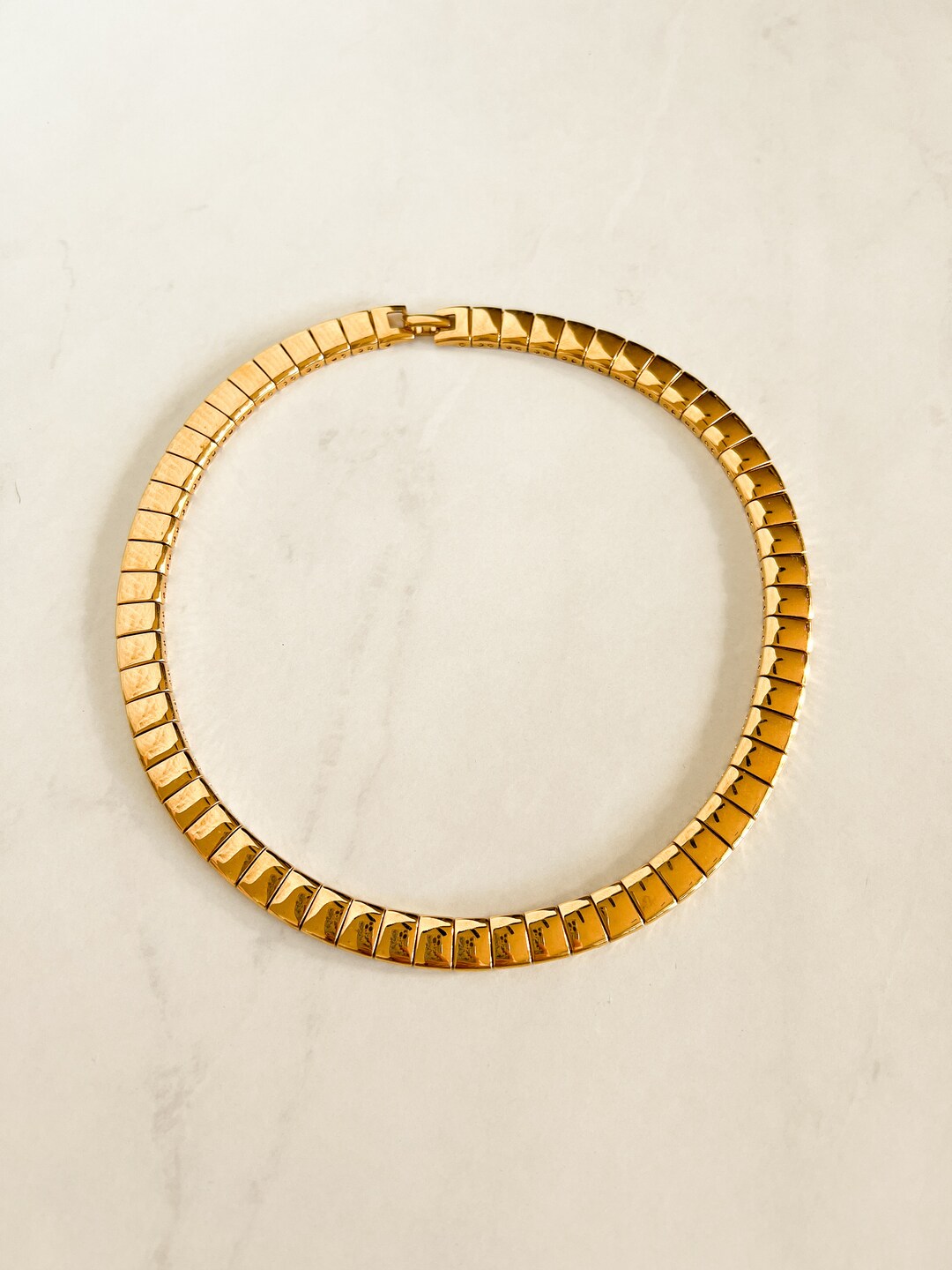 Napier Vintage 80s Choker Necklace | 14k Gold-plated Egyptian Style ...