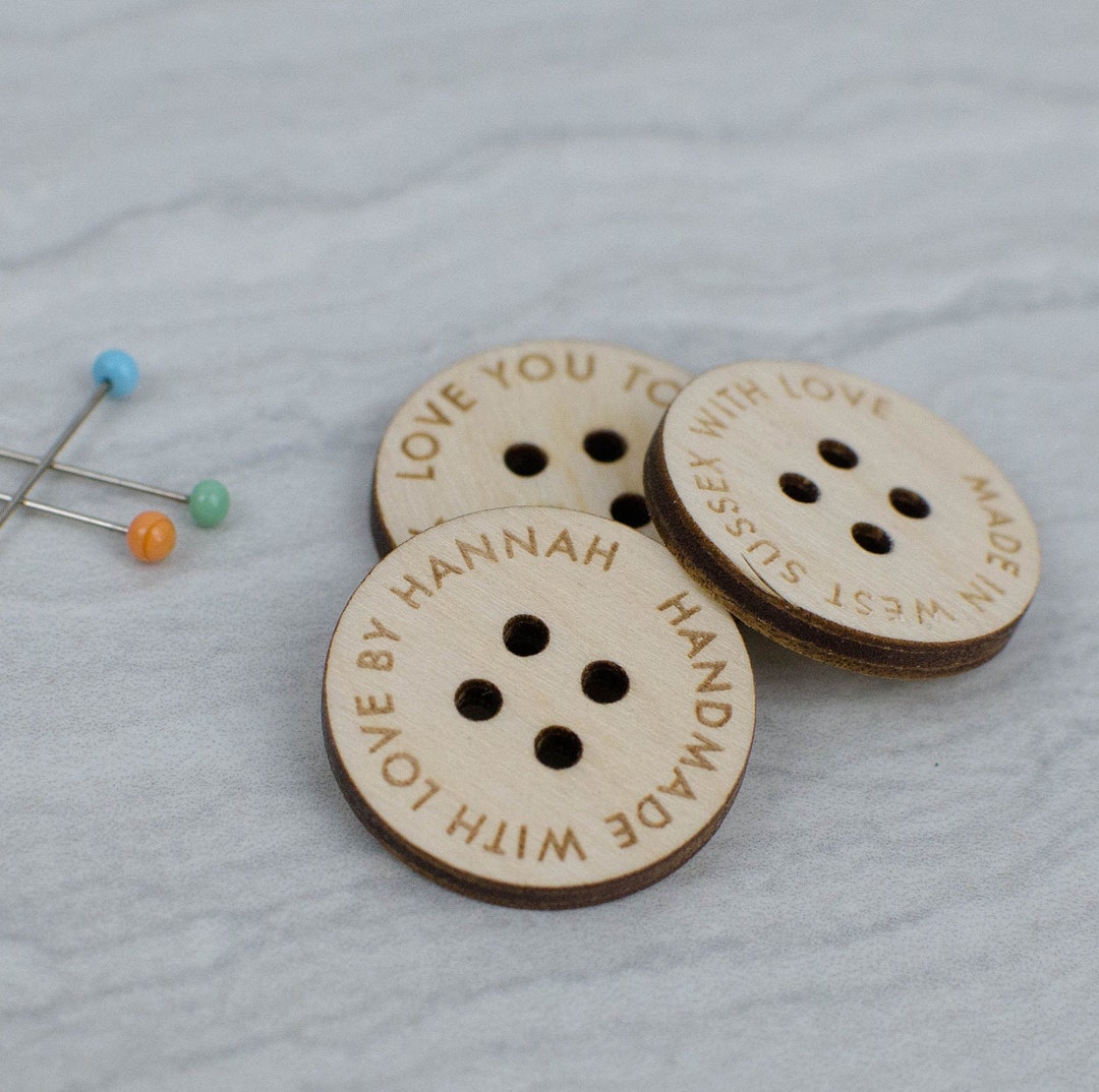 Personalised Wooden Buttons, Handmade by Sew on Buttons, Personalised ...
