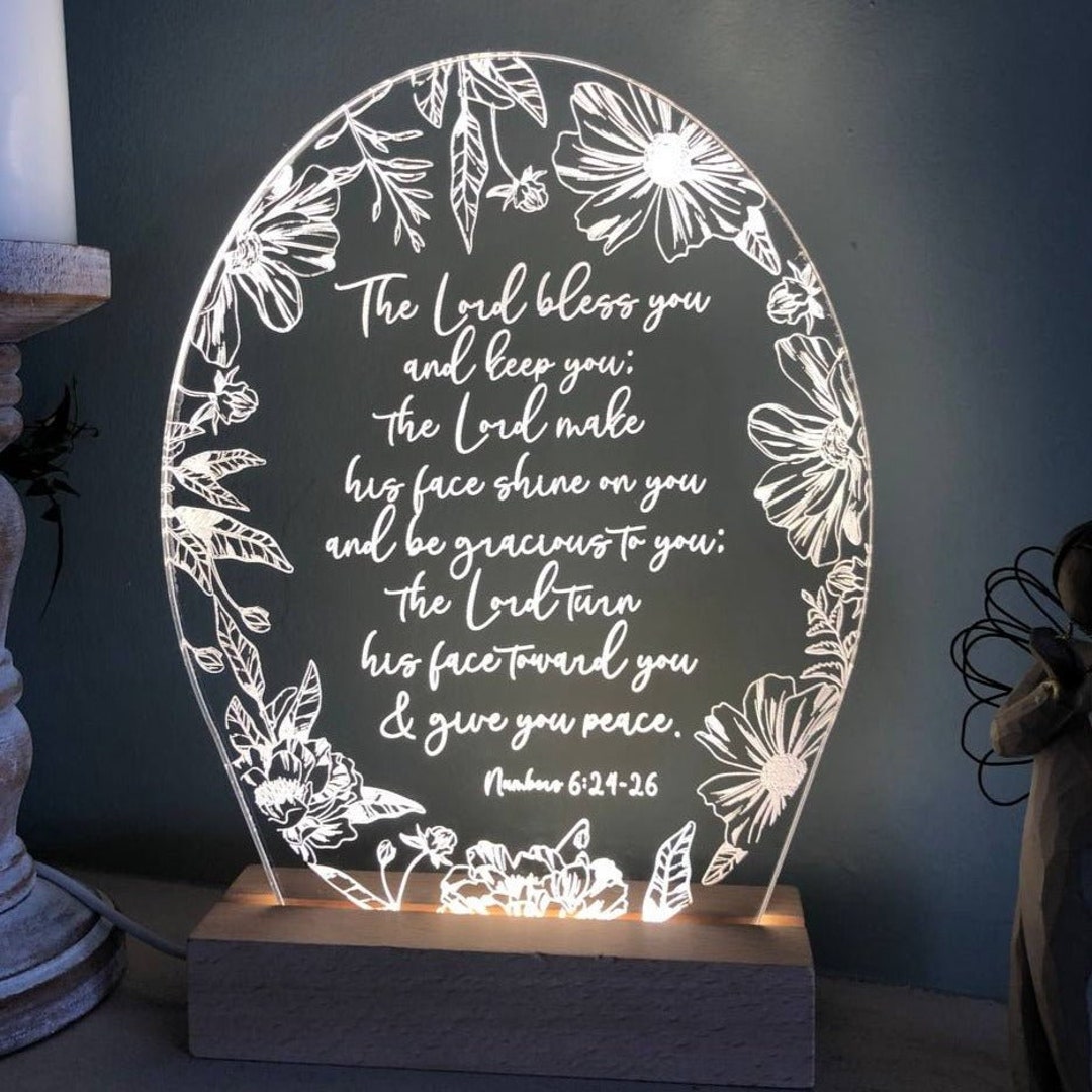 Lord Bless You Scripture Light, USB Scripture Light, Desk Light, Bible ...