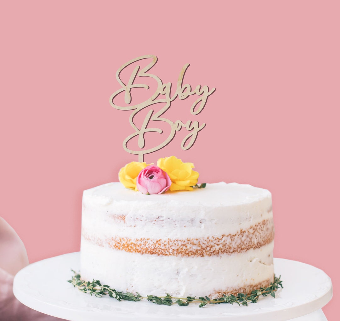 Baby Boy Cake Topper Wooden Cake Topper Baby Shower Cake - Etsy UK