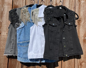 Beaded Rhinestone Vest - Etsy