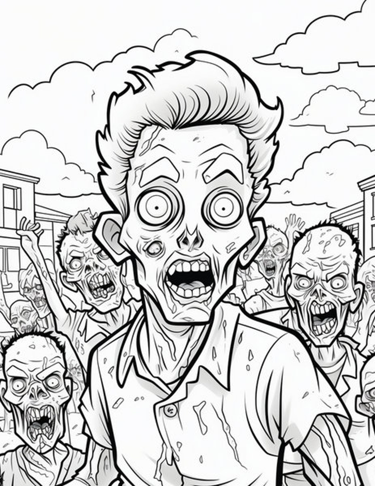 40 Zombies Coloring / Colouring Book Pages Teens and Adults Canva and ...