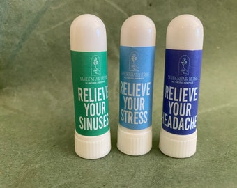 Set of 3 Aluminum & Glass Essential Oil Nasal Inhalers Blue - Etsy