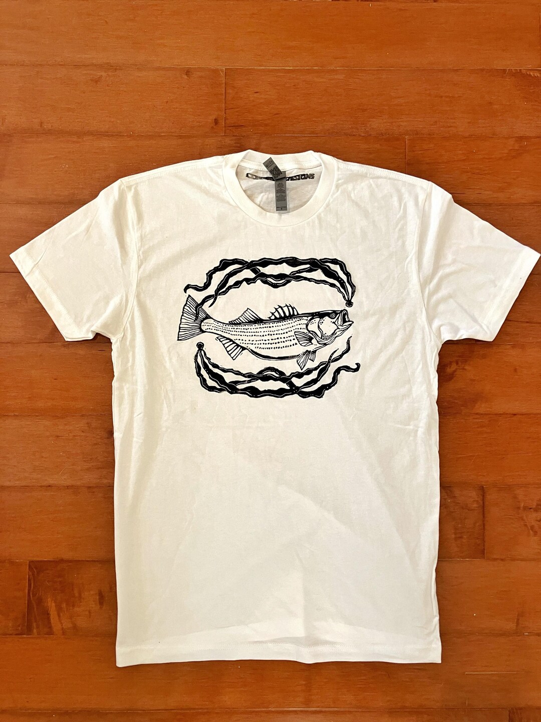 Camisa de lubina rayada con algas marinas - Etsy España