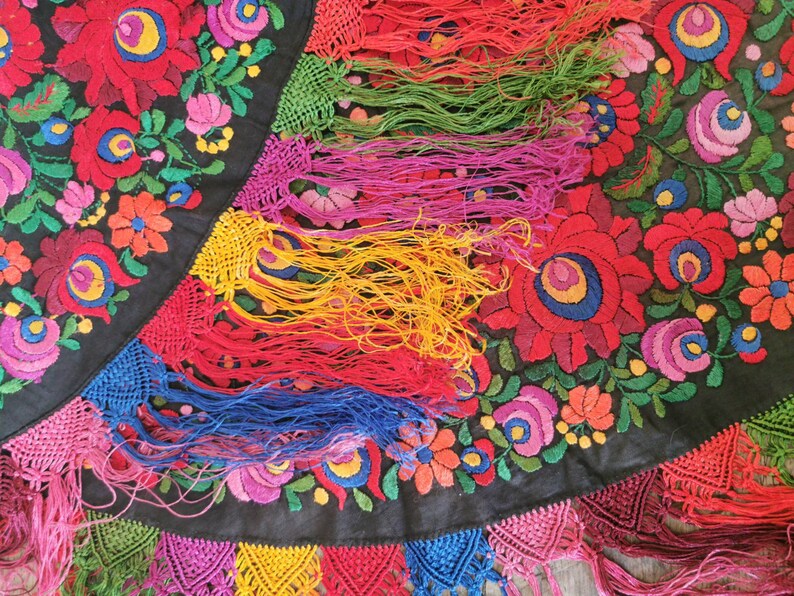 Antique Matyo Embroidered Table Cloth - Etsy