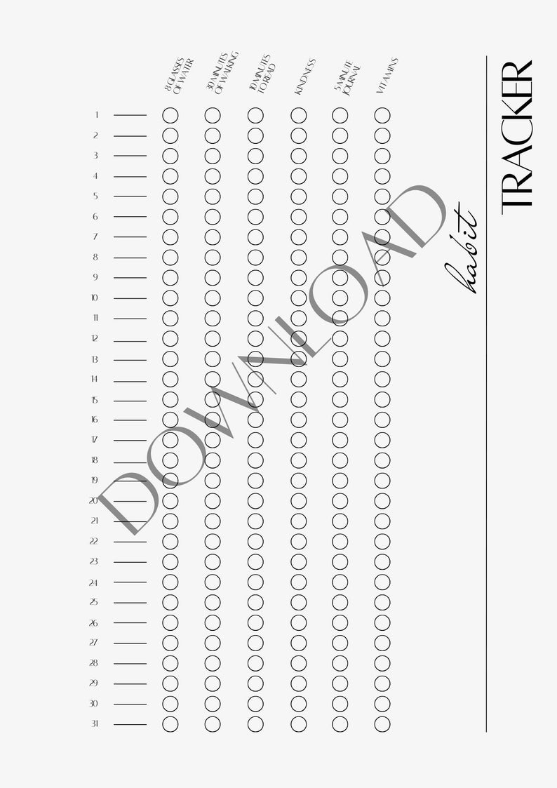 Habit Tracker Download - Etsy