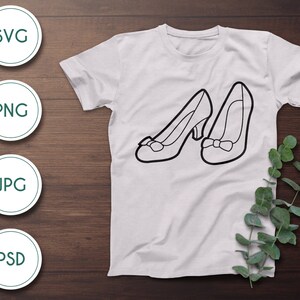 Ruby Red Slippers Heels Shoes Line Art - the Wizard of Oz Inspired SVG ...