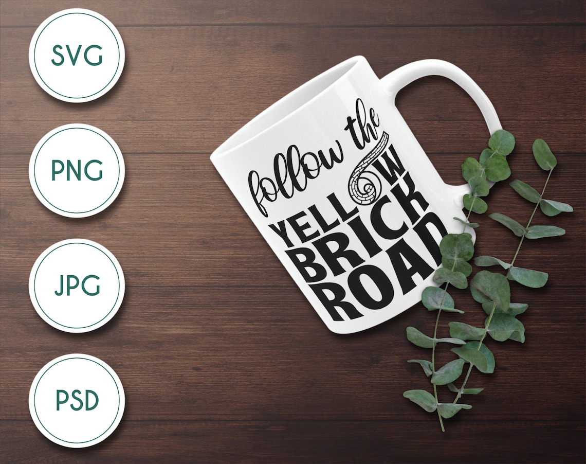 Follow the Yellow Brick Road Line Art - the Wizard of Oz Inspired SVG ...