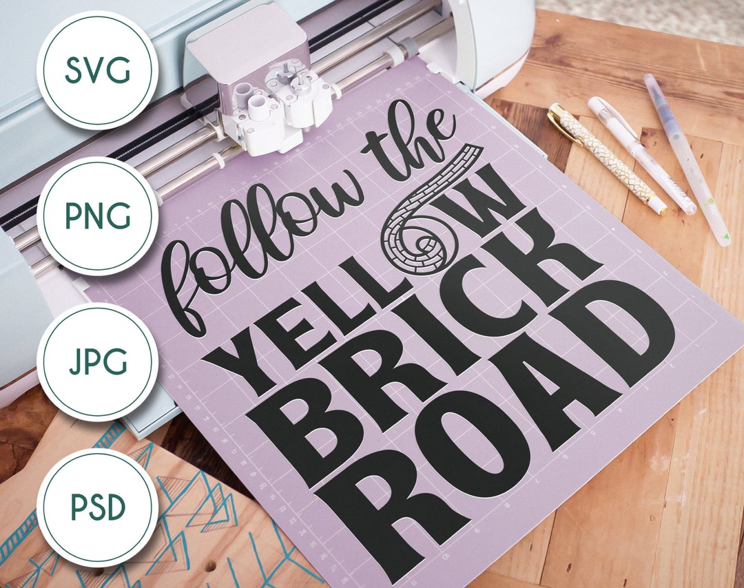 Follow the Yellow Brick Road Line Art - the Wizard of Oz Inspired SVG ...