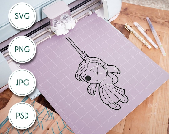 Creepy Cute Doll Hanging in Noose Line Art Kawaii Inspired - Etsy