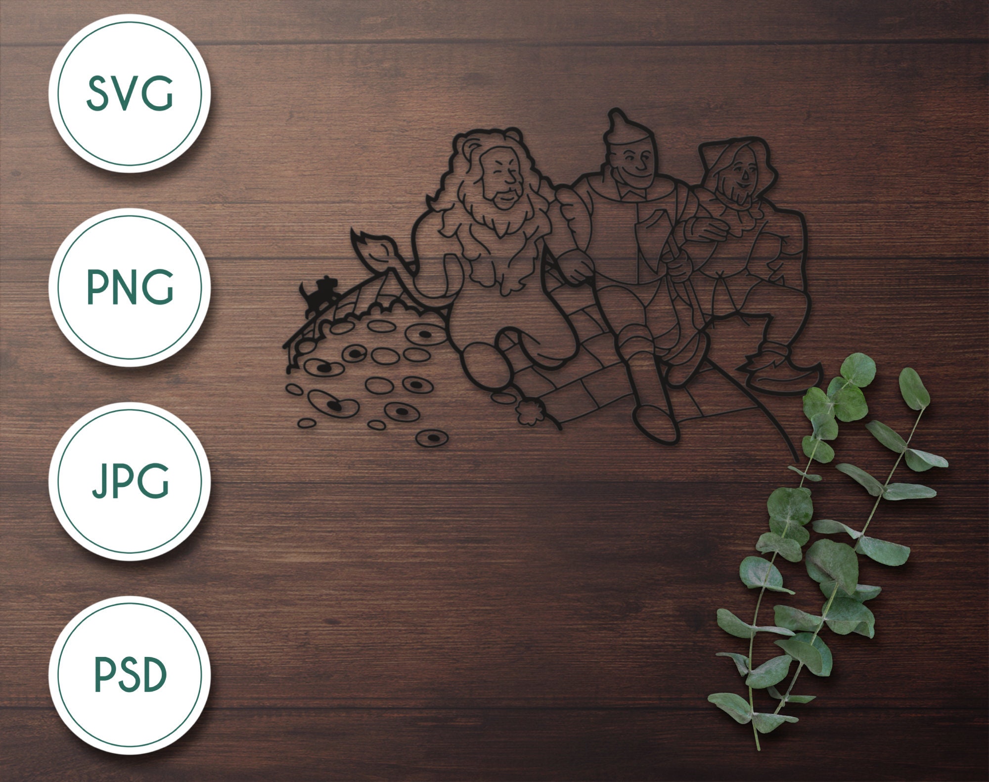 Toto Lion Tin Man and Scarecrow on the Yellow Brick Road - Etsy