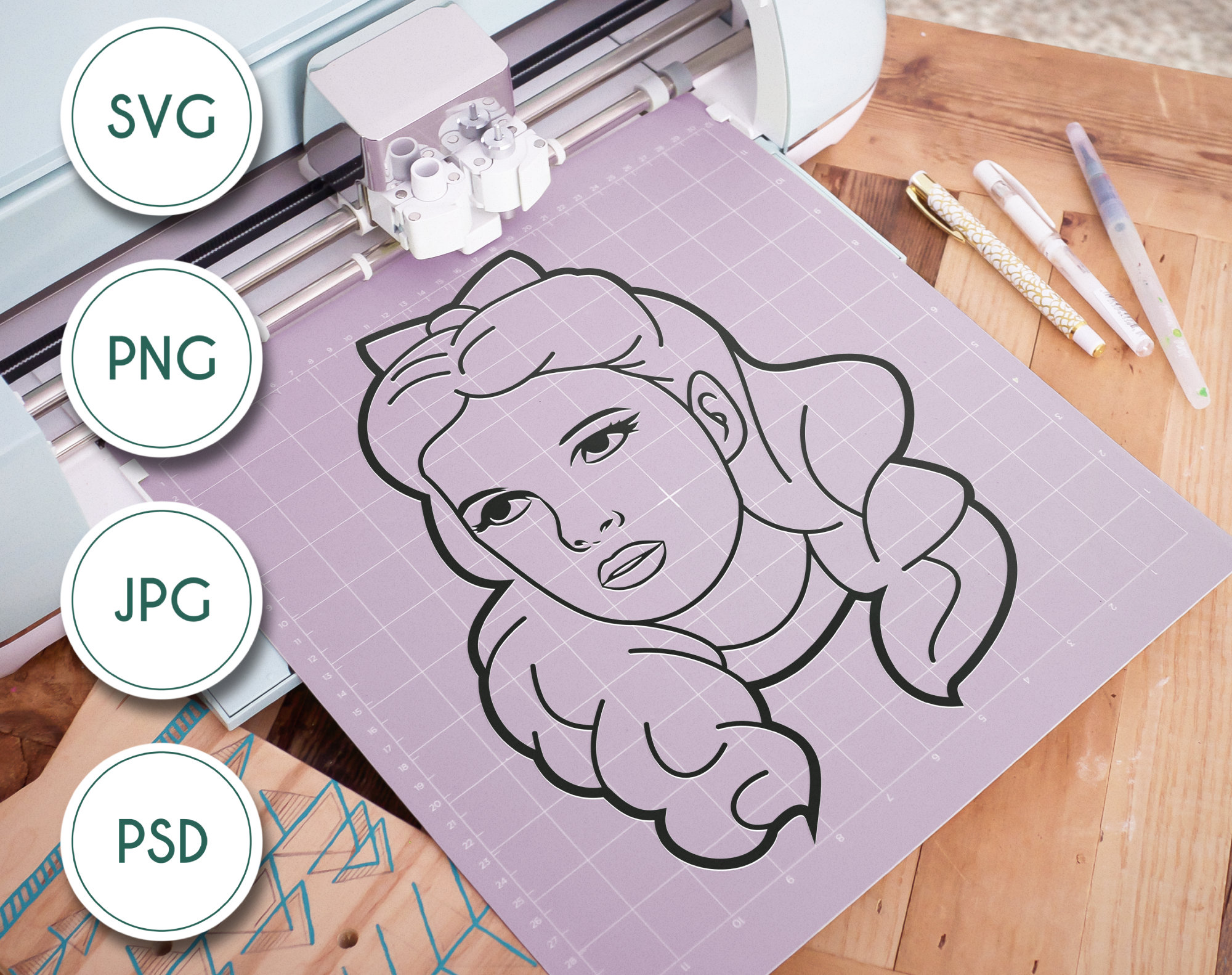 Dorothy Face Close up Line Art - the Wizard of Oz Inspired SVG Digital ...
