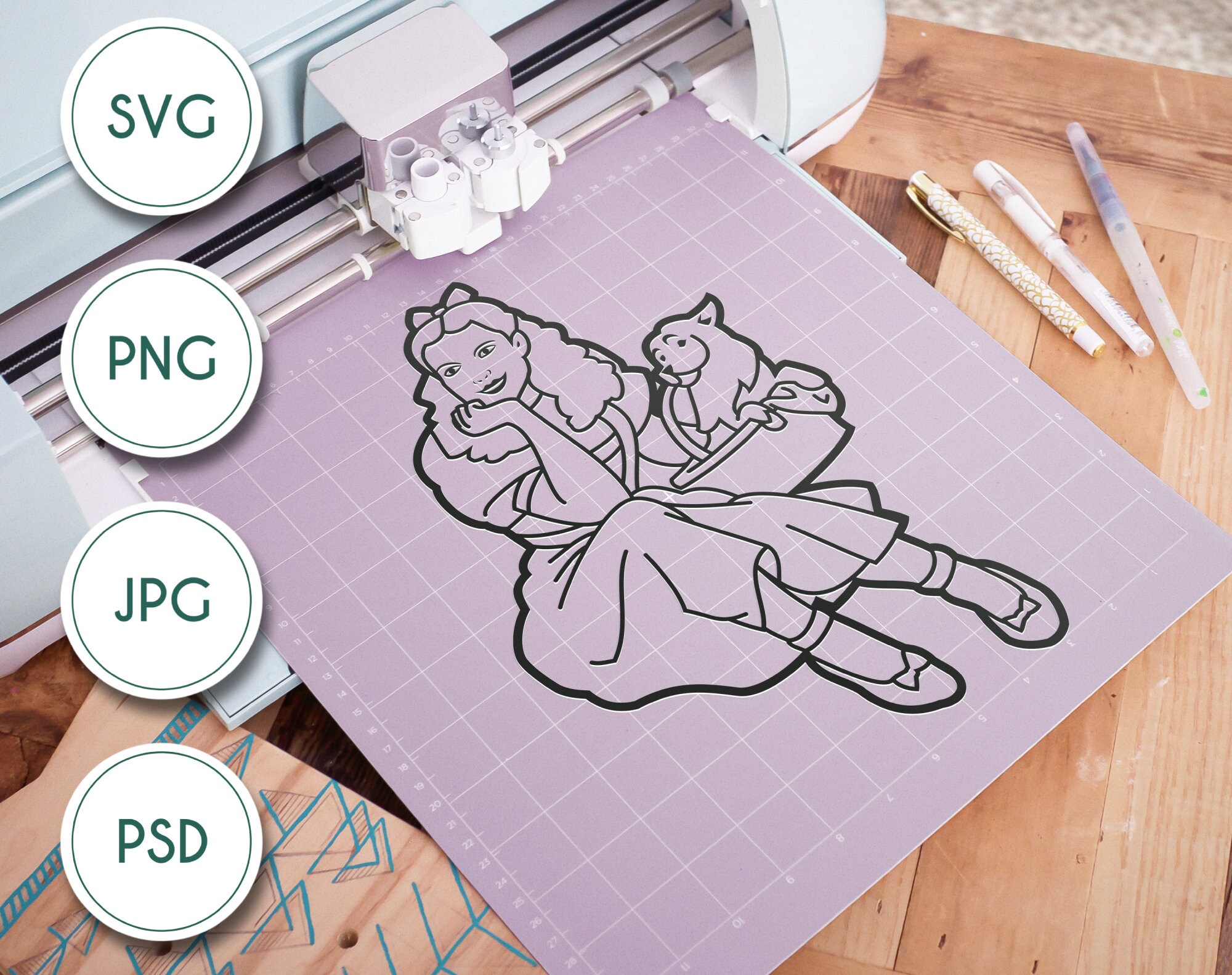 Dorothy and Toto Line Art the Wizard of Oz Inspired SVG - Etsy