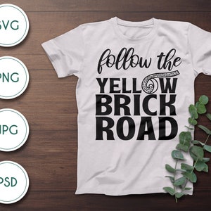 Follow the Yellow Brick Road Line Art - the Wizard of Oz Inspired SVG ...