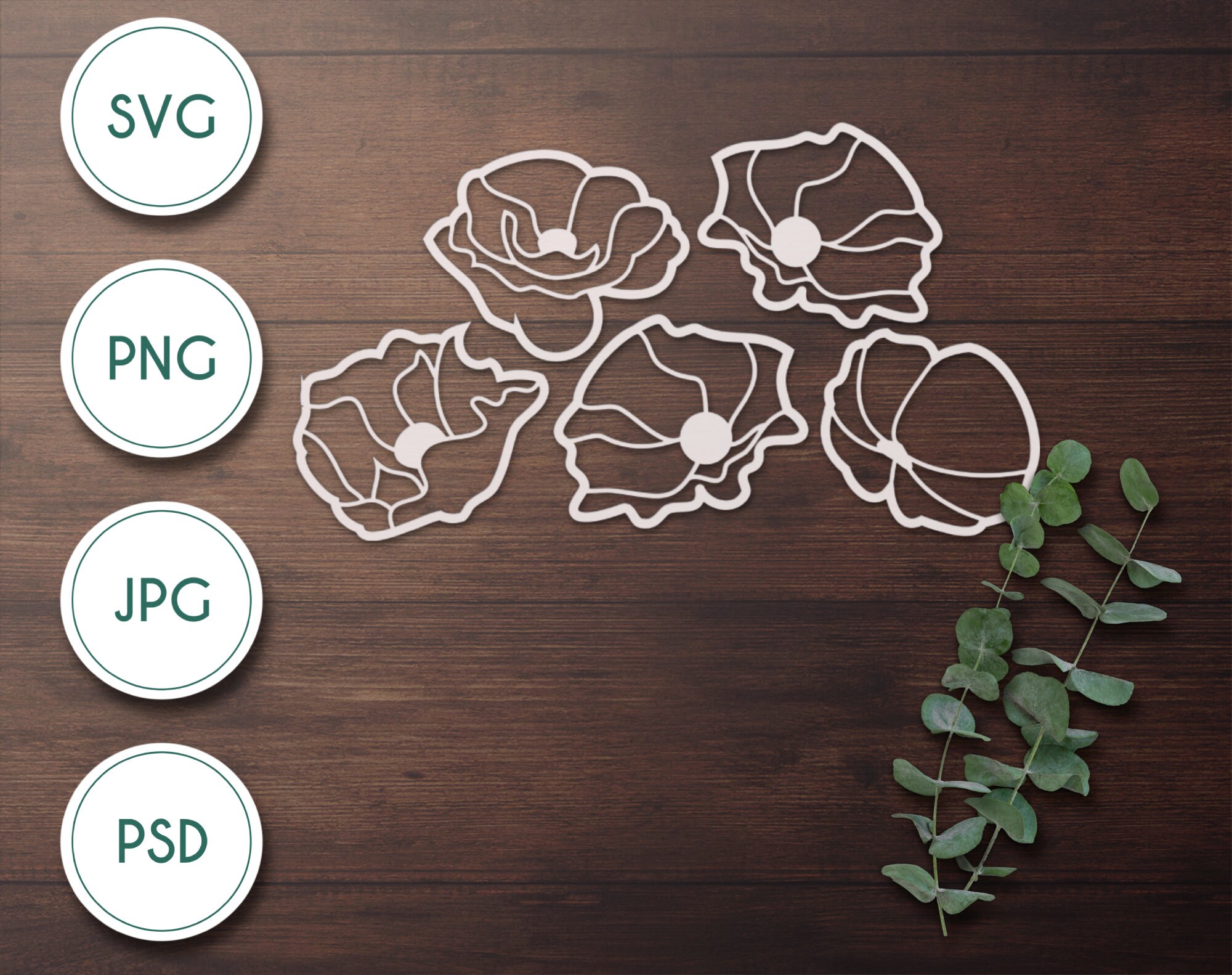 Poppies Line Art the Wizard of Oz Inspired SVG Digital File | Etsy