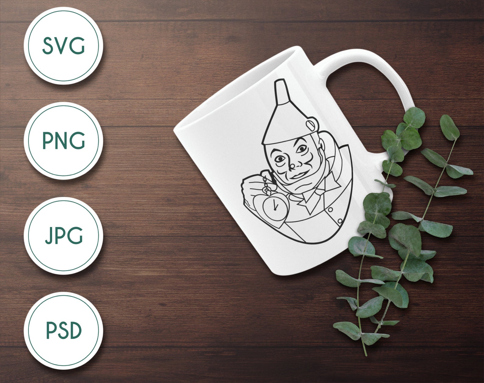Tin Man Closeup Face Line Art - the Wizard of Oz Inspired SVG Digital ...