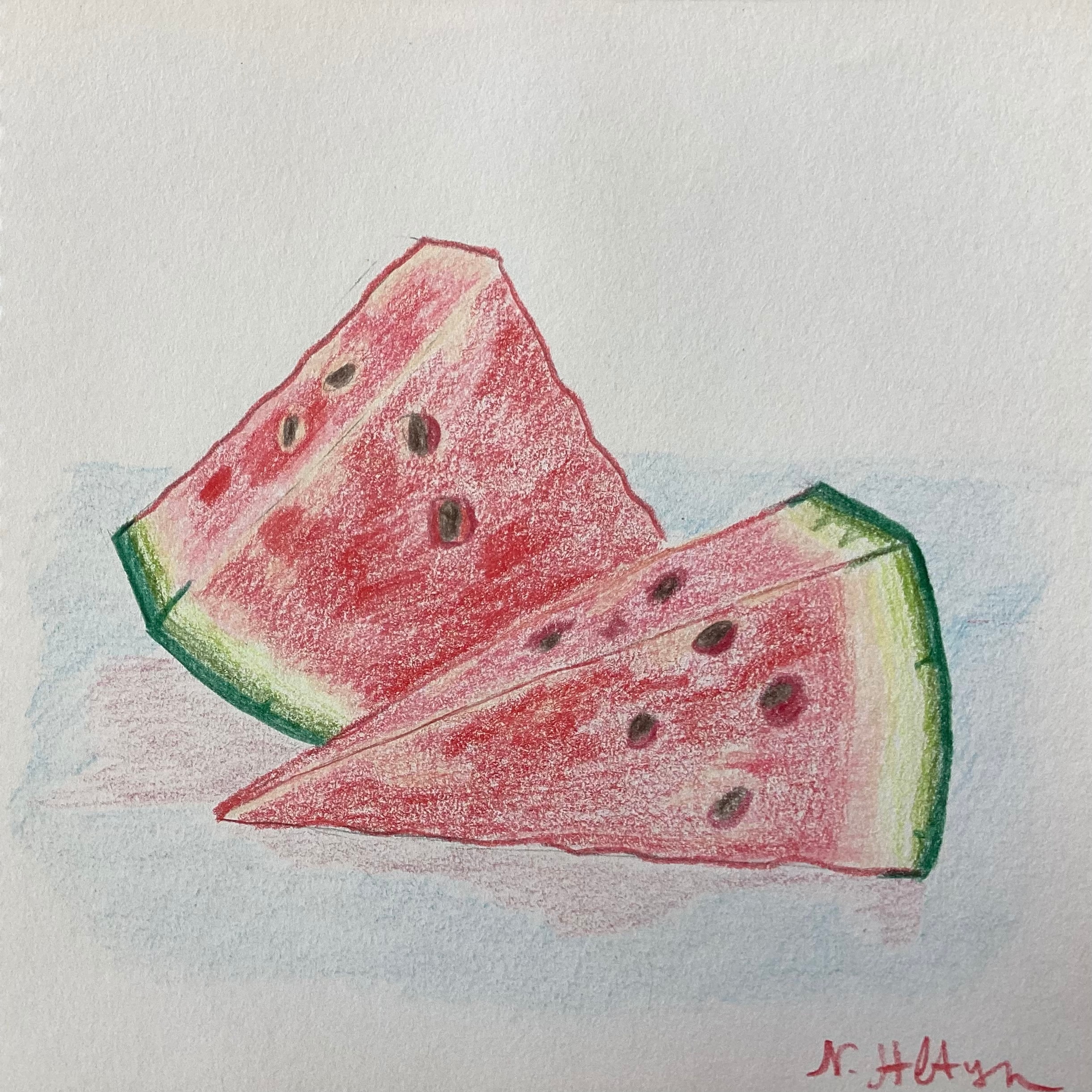 Watermelon Pencil Drawing