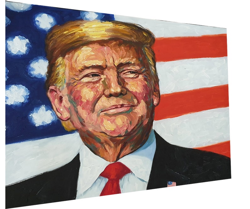 Donald Trump President USA Flag Portrait Painting Print - Etsy