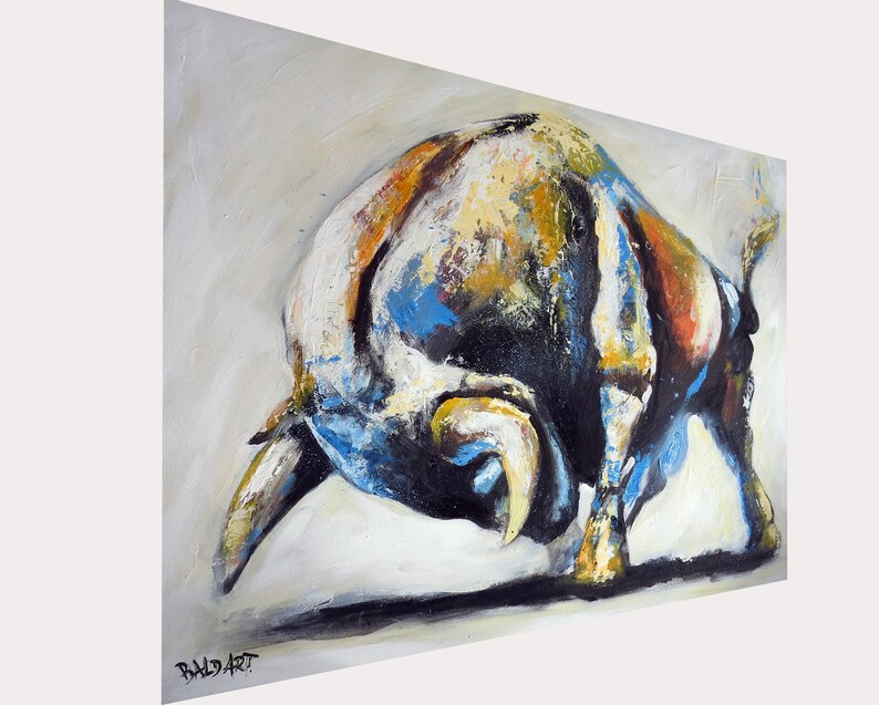 Rare Quality Wall Décor Raging Bull Art Print FRAMED Canvas - Etsy