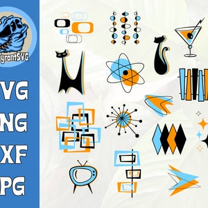 Mid-century Modern Design SVG Bundle Atomic Design SVG | Etsy