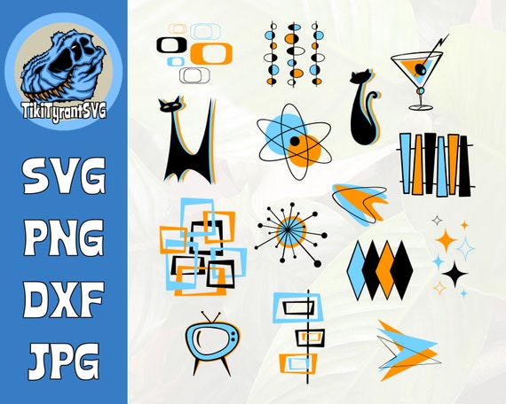 Mid-century Modern Design SVG Bundle Atomic Design SVG | Etsy