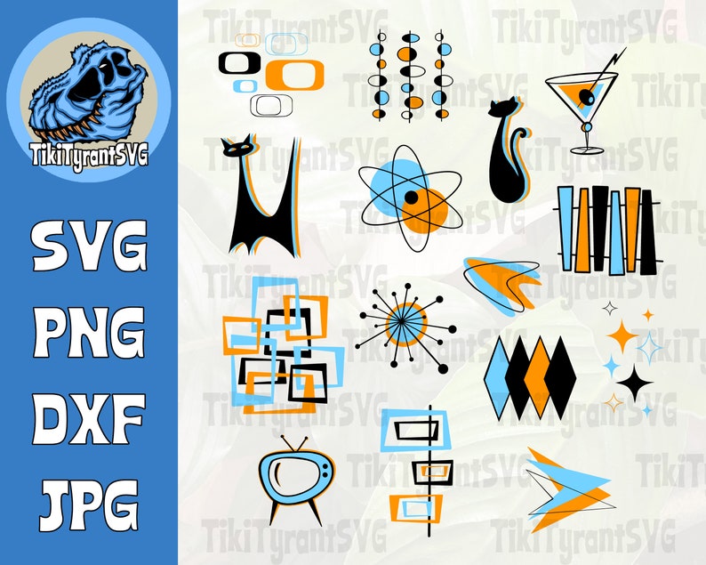 Mid Century Modern SVG MCM Wall Art SVG Cricut Cut File - Etsy