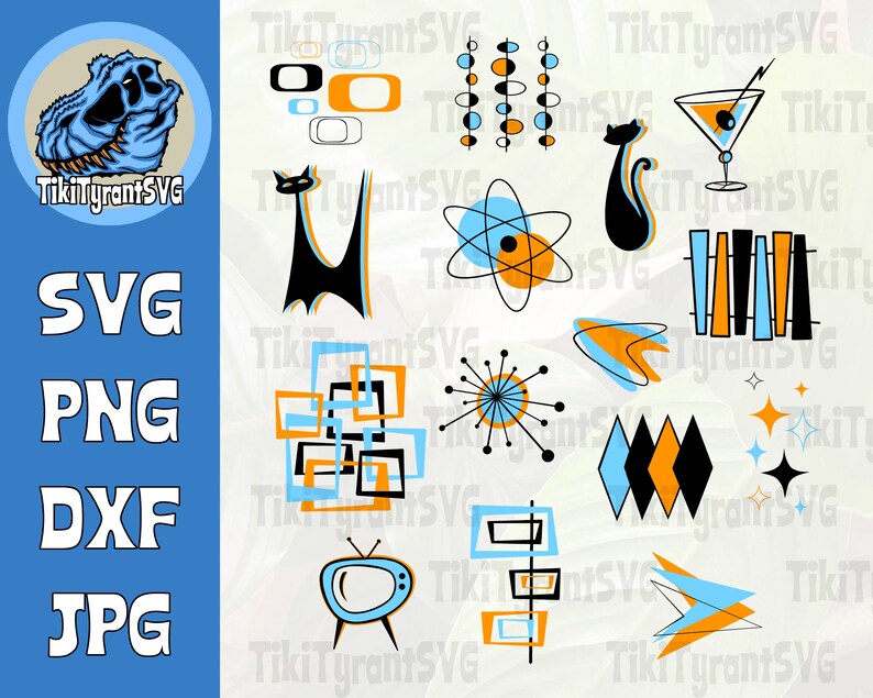 Mid-century Modern Design SVG Bundle Atomic Design SVG Bundle Americana ...