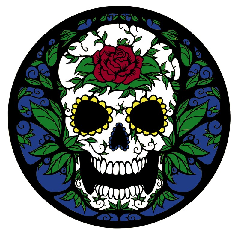 Rose Sugar Skull SVG Skull & Rose SVG File Flower Skull - Etsy