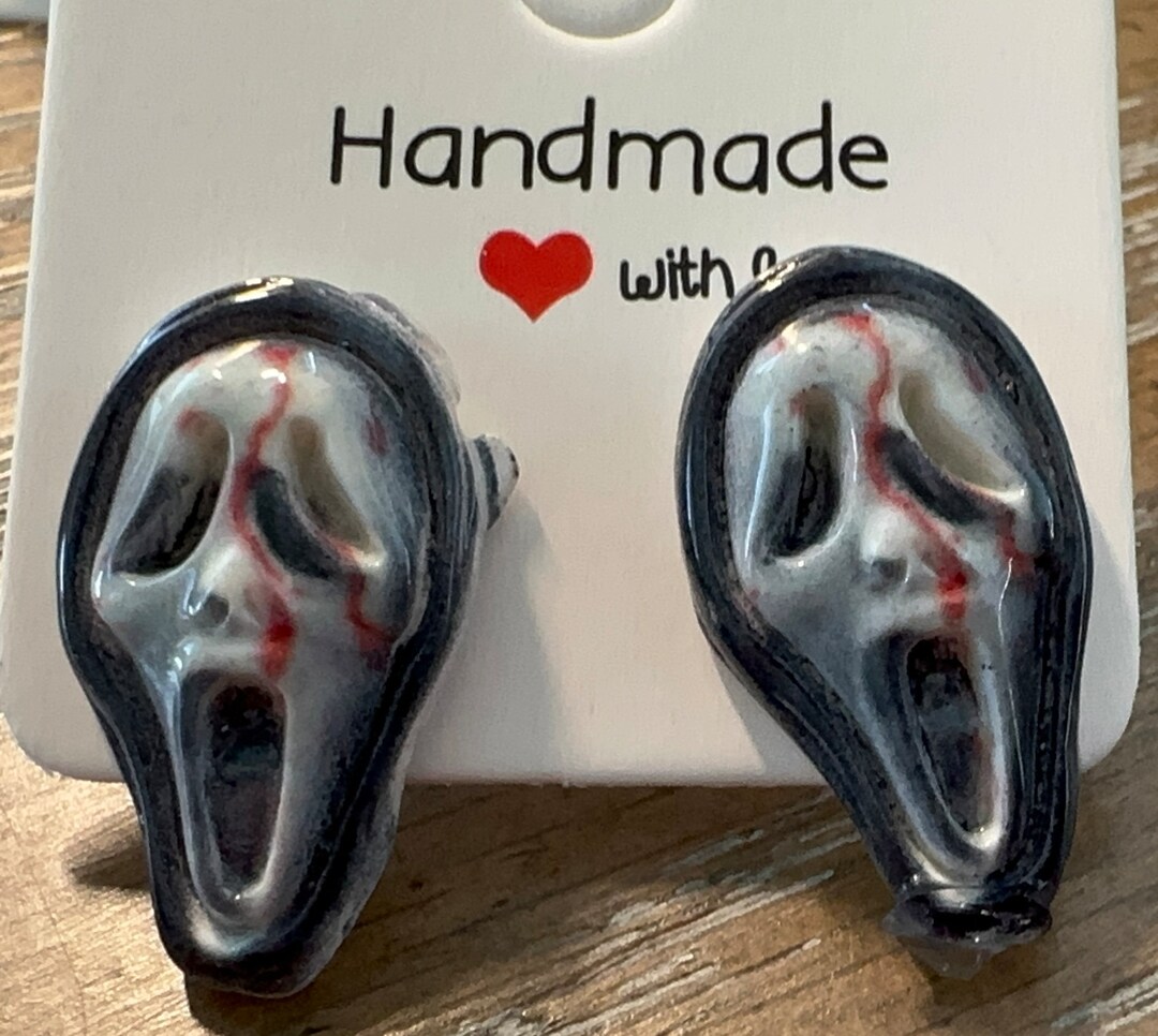 3D Skull Stud Earrings , Scary Face, Halloween, Unique and Fun Earrings ...