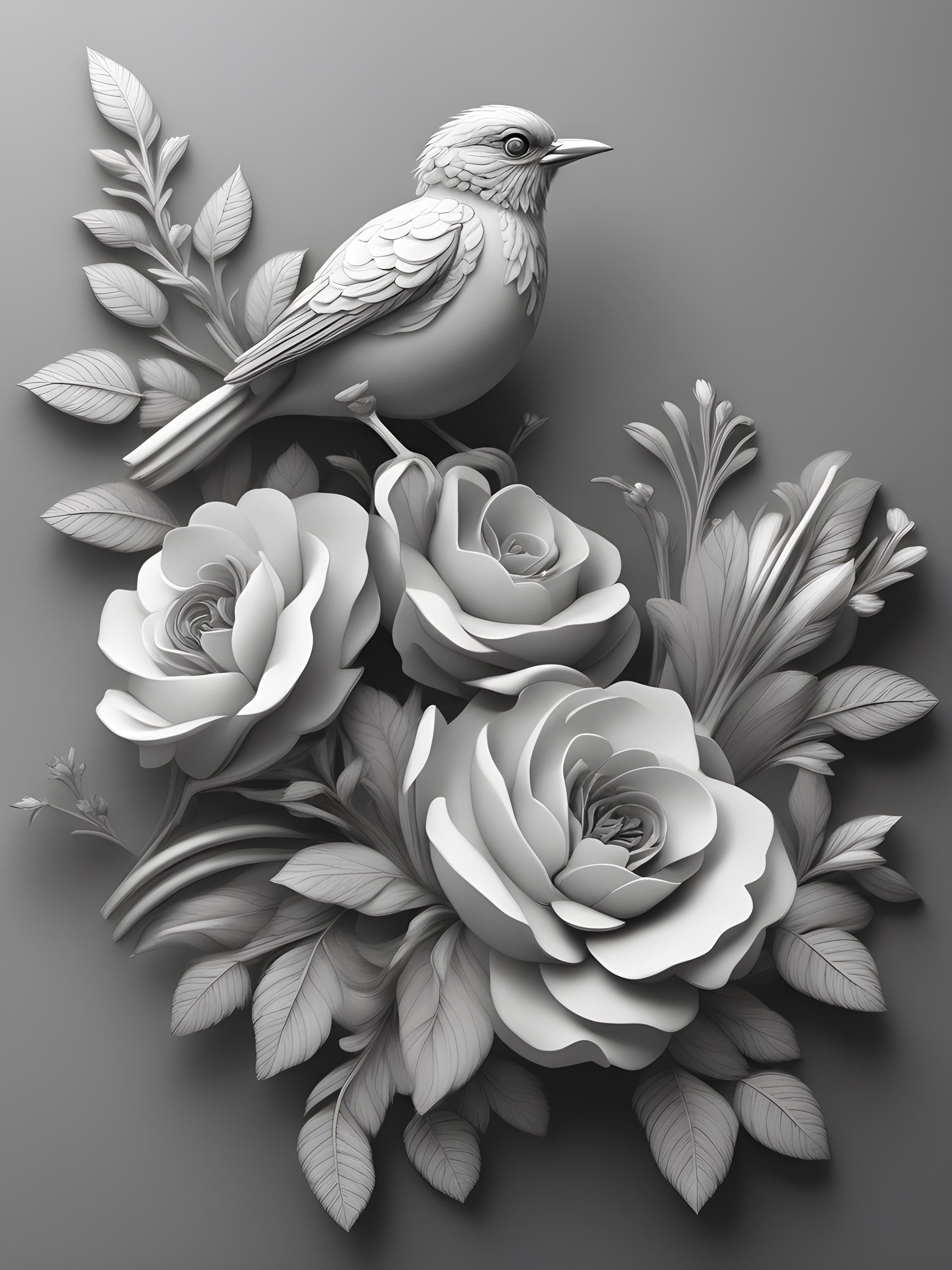 Printable 3D Greyscale Sculptures Coloring Pages in Digital PDF Format ...