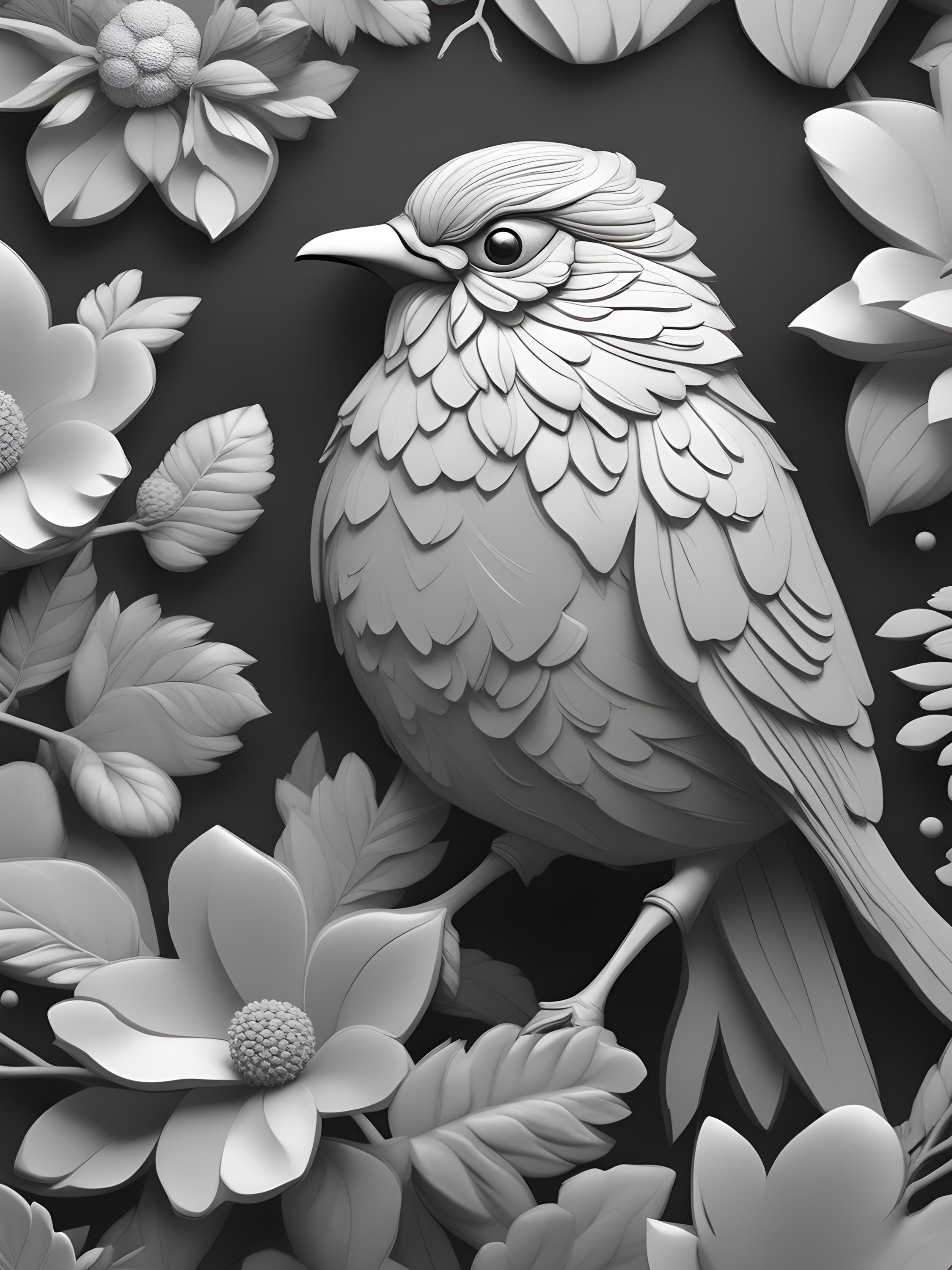 Printable 3D Greyscale Sculptures Coloring Pages in Digital PDF Format ...