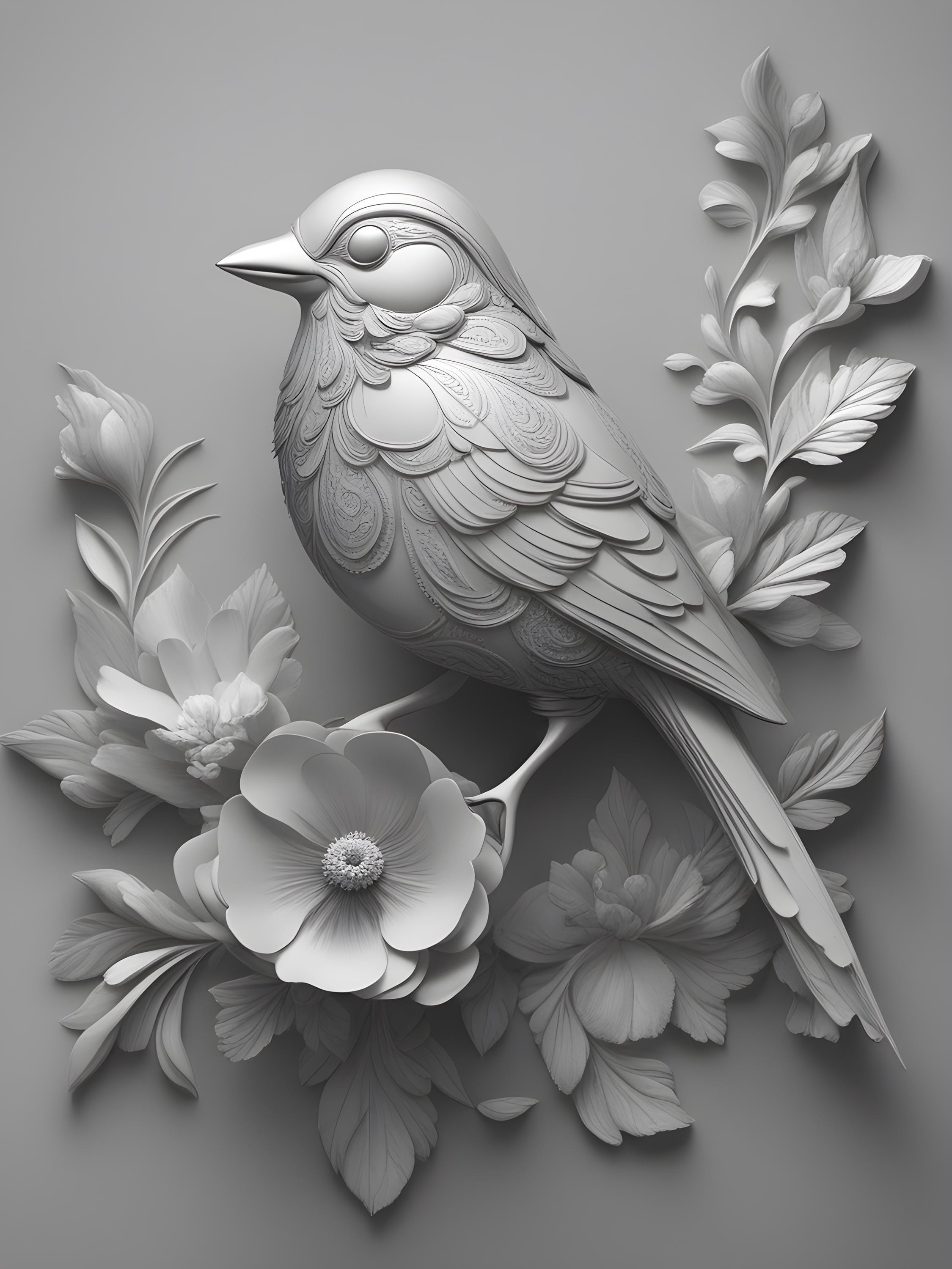 Printable 3D Greyscale Sculptures Coloring Pages in Digital PDF Format ...