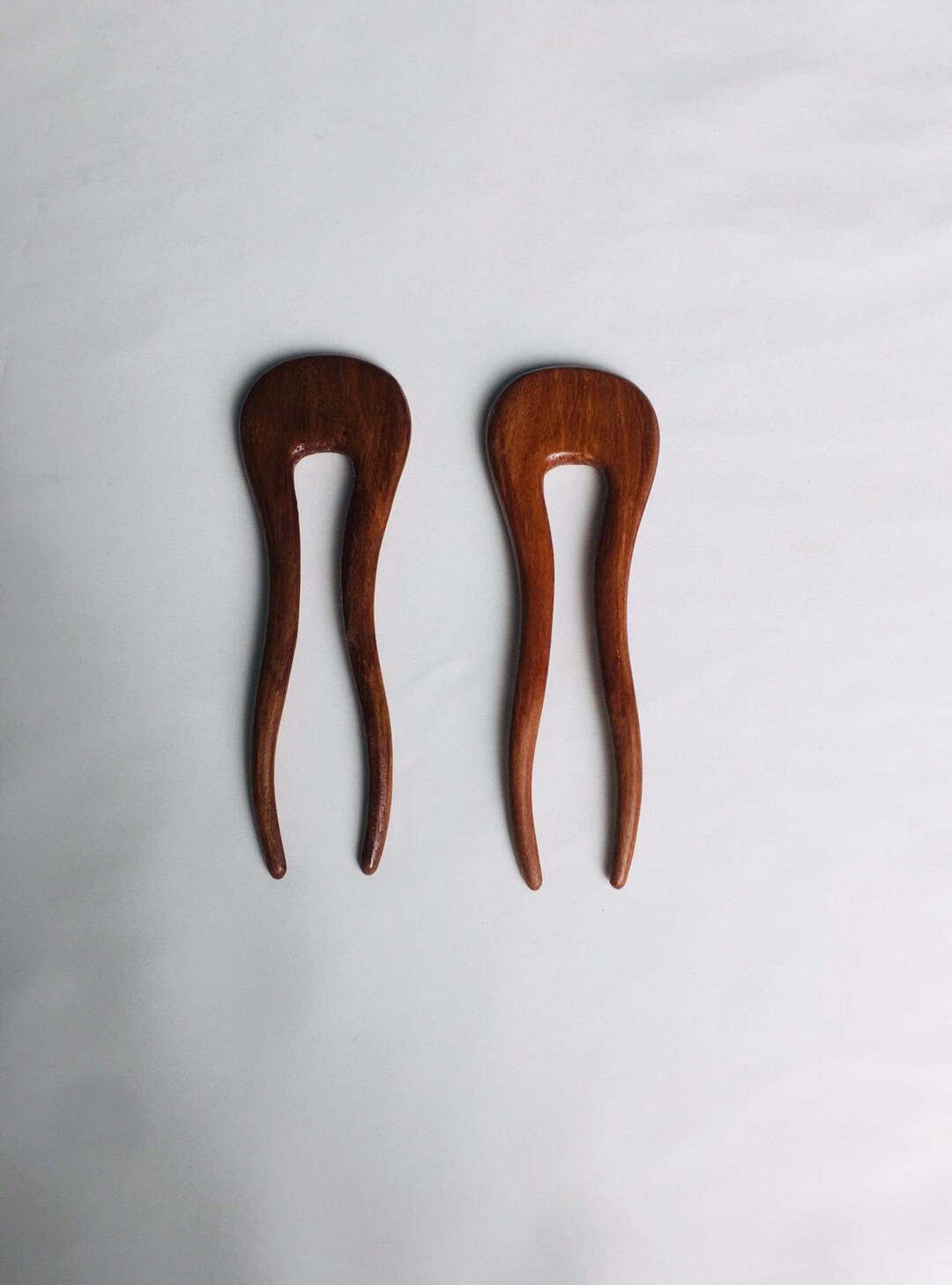 Set 2 Wooden 2 Prongs Hair Fork for Women Ram Hair Stick for Buns Hair ...