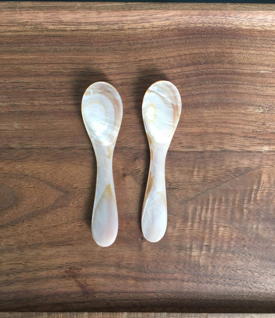 Set 2 Pink MOP Caviar Spoons Mother of Pearl Caviar Spoons Egg Spoons ...