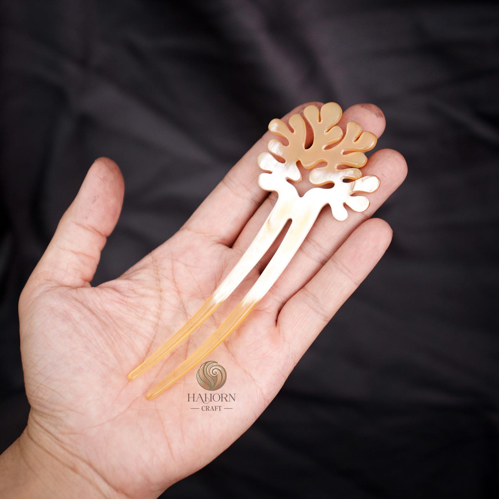 Hahorn - Buffalo Horn Coral Hair Fork - Unique Ocean Inspired - Color ...
