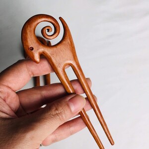 Set 2 Wooden 2 Prongs Hair Fork for Women Ram Hair Stick for Buns Hair ...